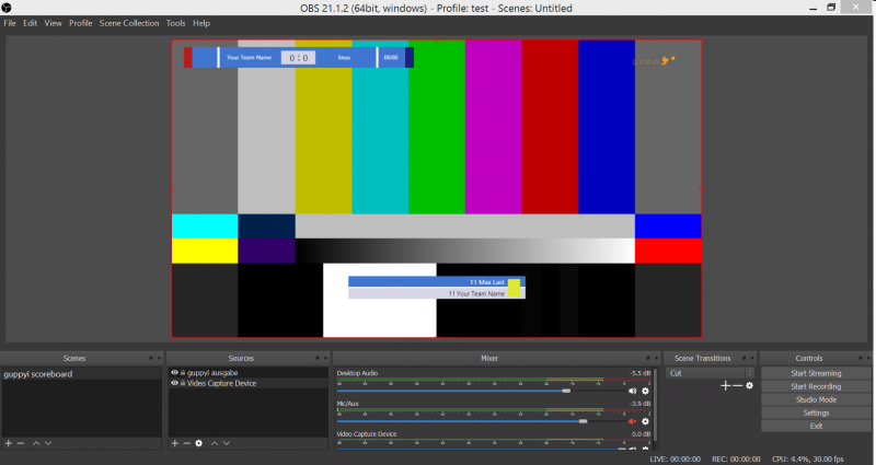 scoreboard software - control graphic overlays - livestream